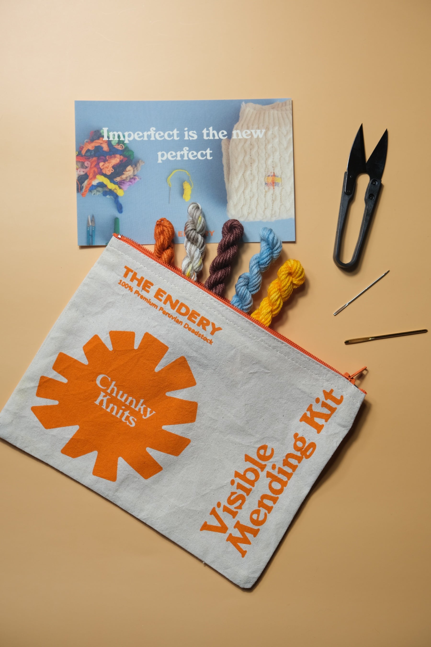 Pocket Chunky Knit Visible Mending Kit - Deadstock Merino Wool